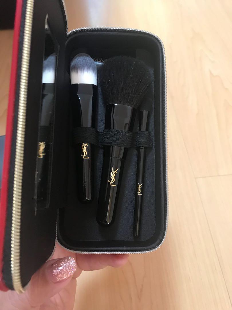 YSL Travel Brush Set in Red Pouch, Beauty & Personal Care, Face, Makeup ...