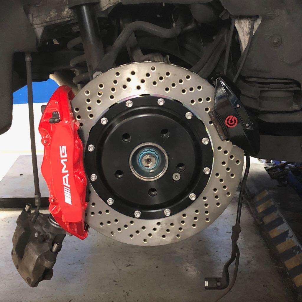 Brembo GT6 + GT4 with Tesla Brembo Electronic Handbrake for Mercedes C ...