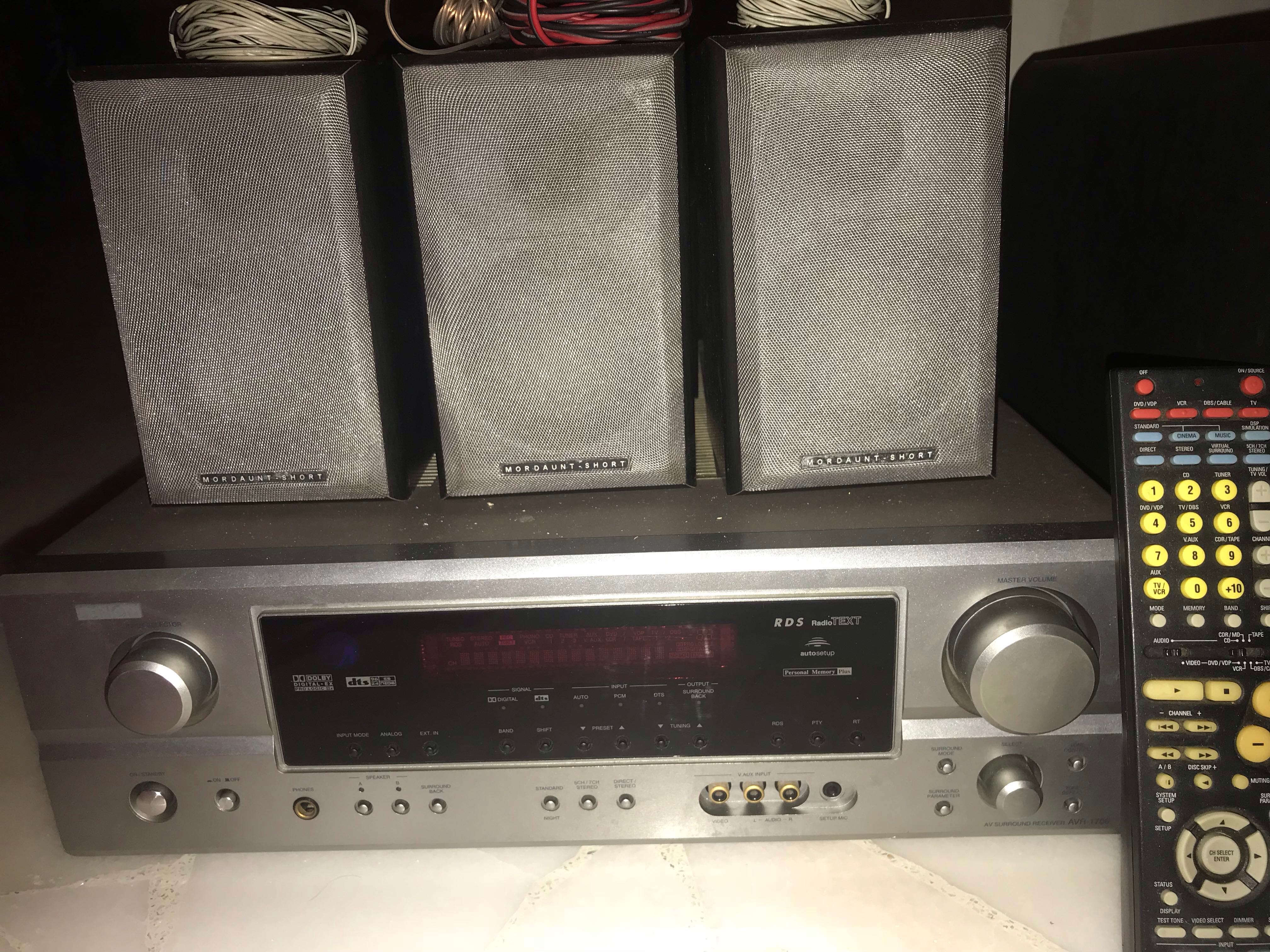 DENON Amp AVFI 1706 + Mordaunt Short speakers n subwoofer, Audio ...