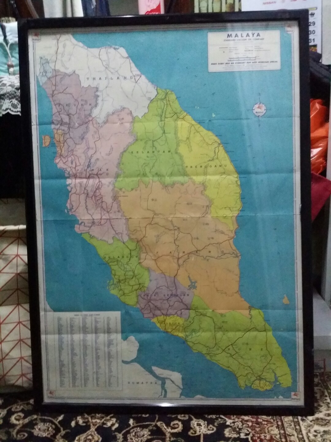 Frame Peta Malaya Mobilgas, Furniture & Home Living, Home Decor, Frames ...