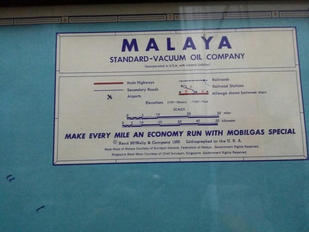 Frame Peta Malaya Mobilgas, Furniture & Home Living, Home Decor, Frames ...