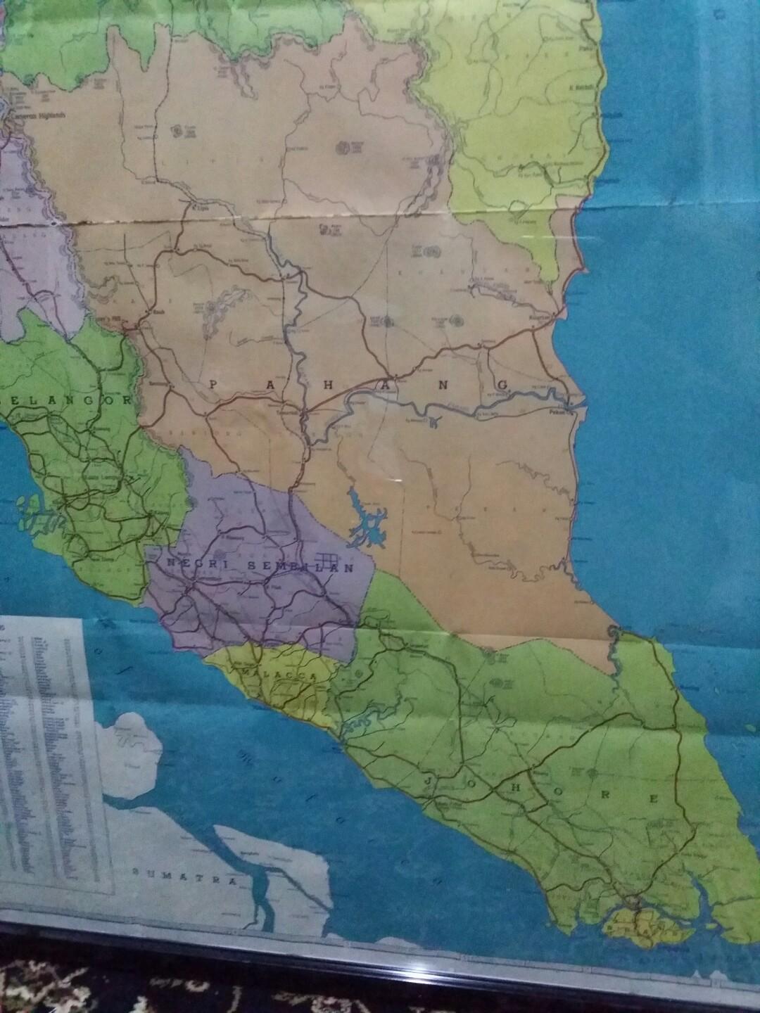 Frame Peta Malaya Mobilgas, Furniture & Home Living, Home Decor, Frames ...