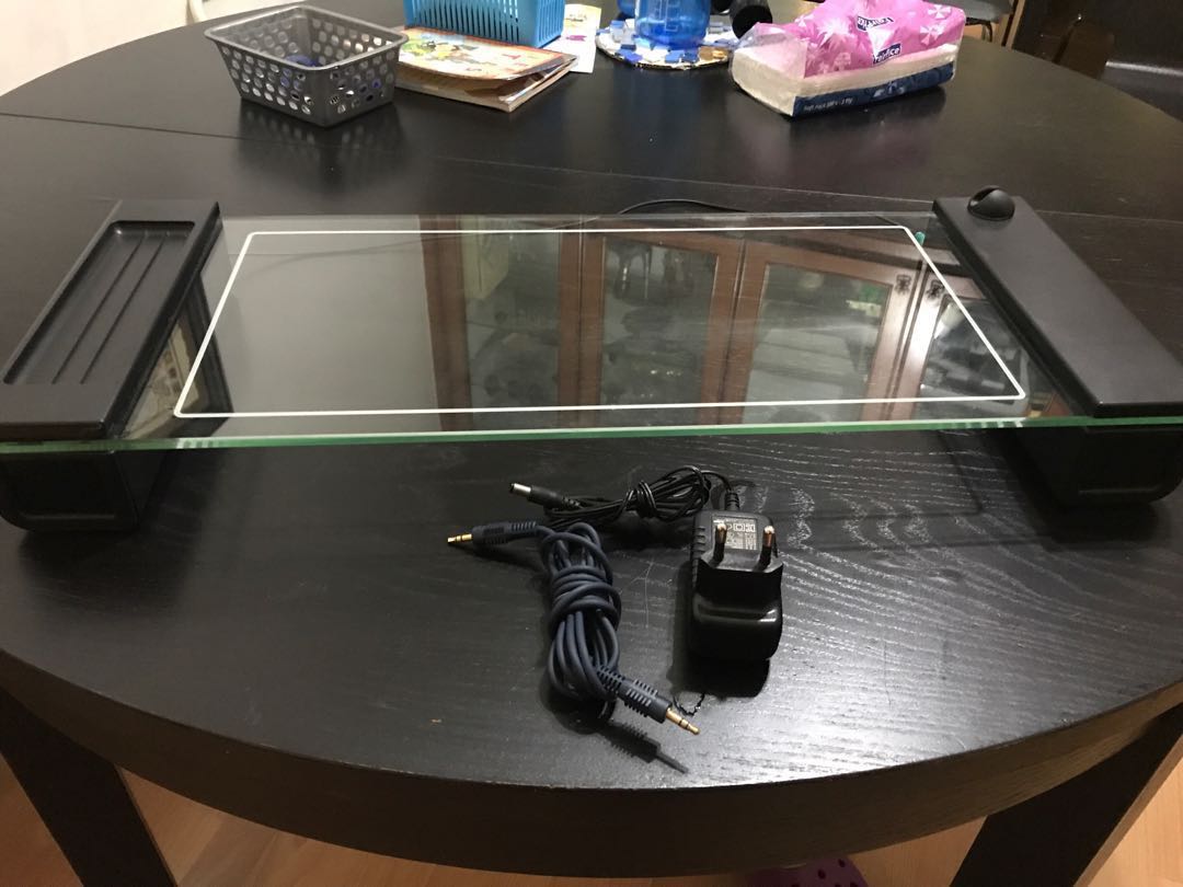 Glass Monitor Stand w/Built-in Speakers & USB Ports, Computers & Tech ...