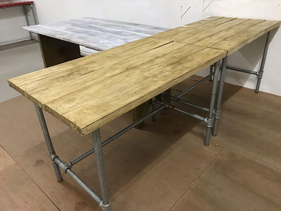 Industrial pipe table, Furniture & Home Living, Furniture, Tables & Sets on Carousell