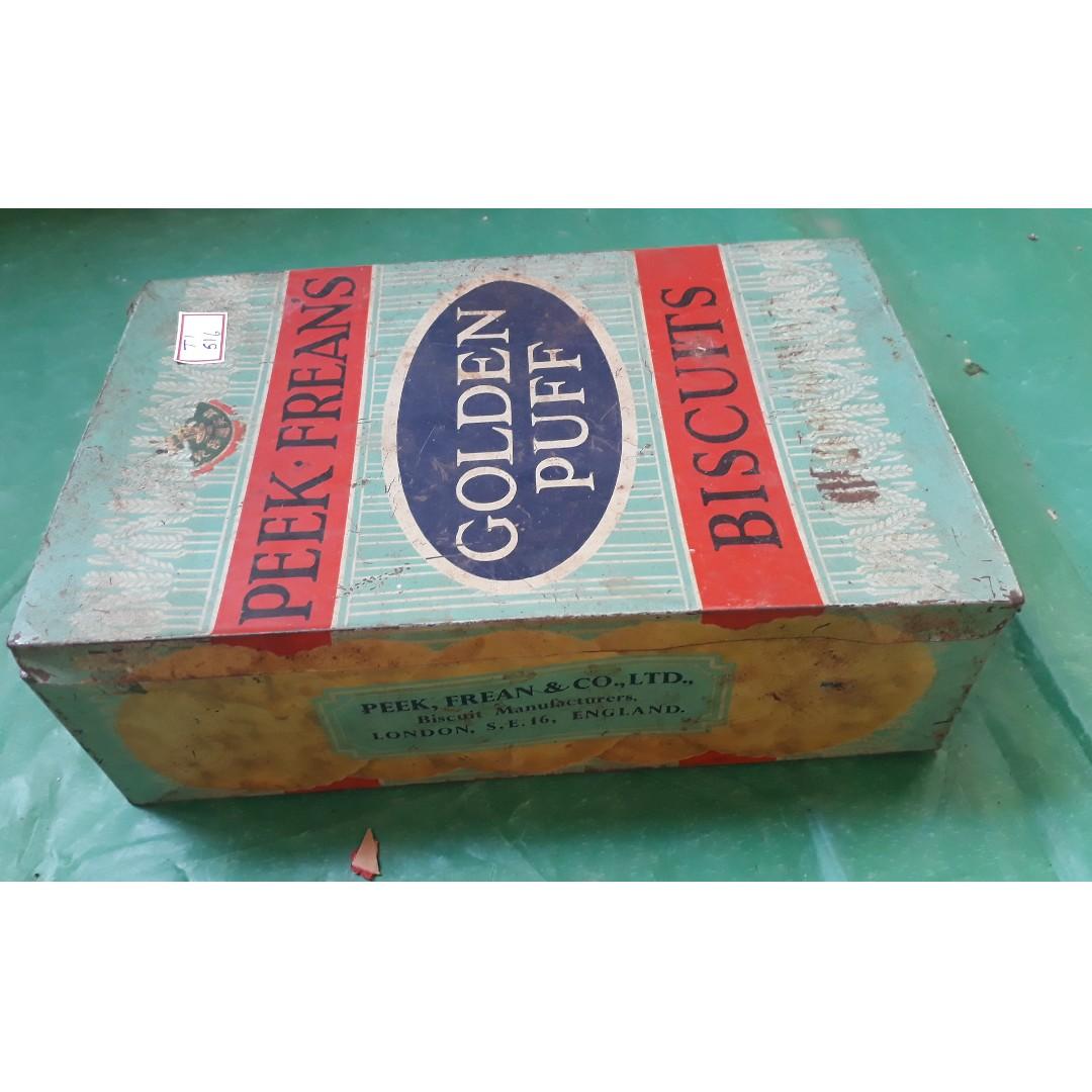 PEEK FREANS GOLDEN PUFF BISCUITS - Vintage Advertising Tin box. ti516 ...