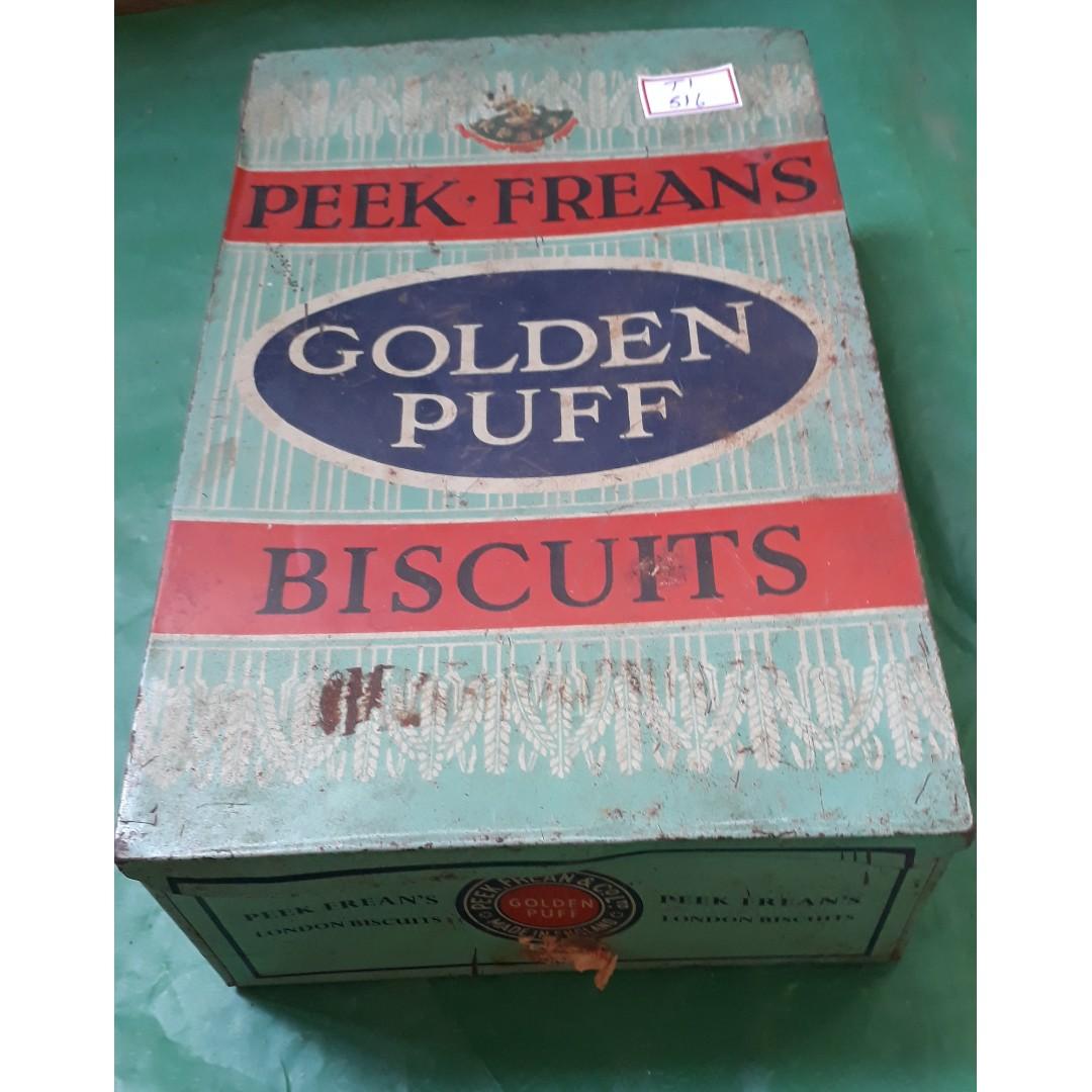 PEEK FREANS GOLDEN PUFF BISCUITS - Vintage Advertising Tin box. ti516 ...