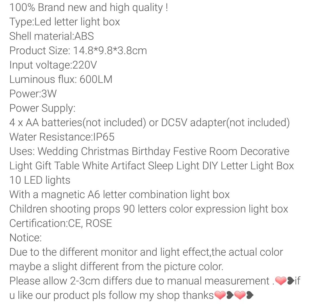 TYPO A6 letter words cinema light up box letters word lights, Furniture ...