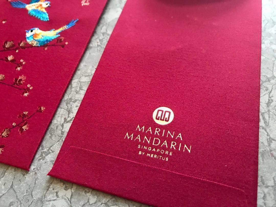 2pcs Fabric Marina Mandarin Hotel Singapore exclusive red packet / ang ...
