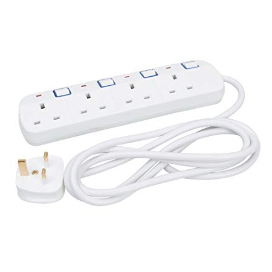 Extension Socket 4 Gang 5 Meter 13A, Furniture & Home Living, Lighting ...