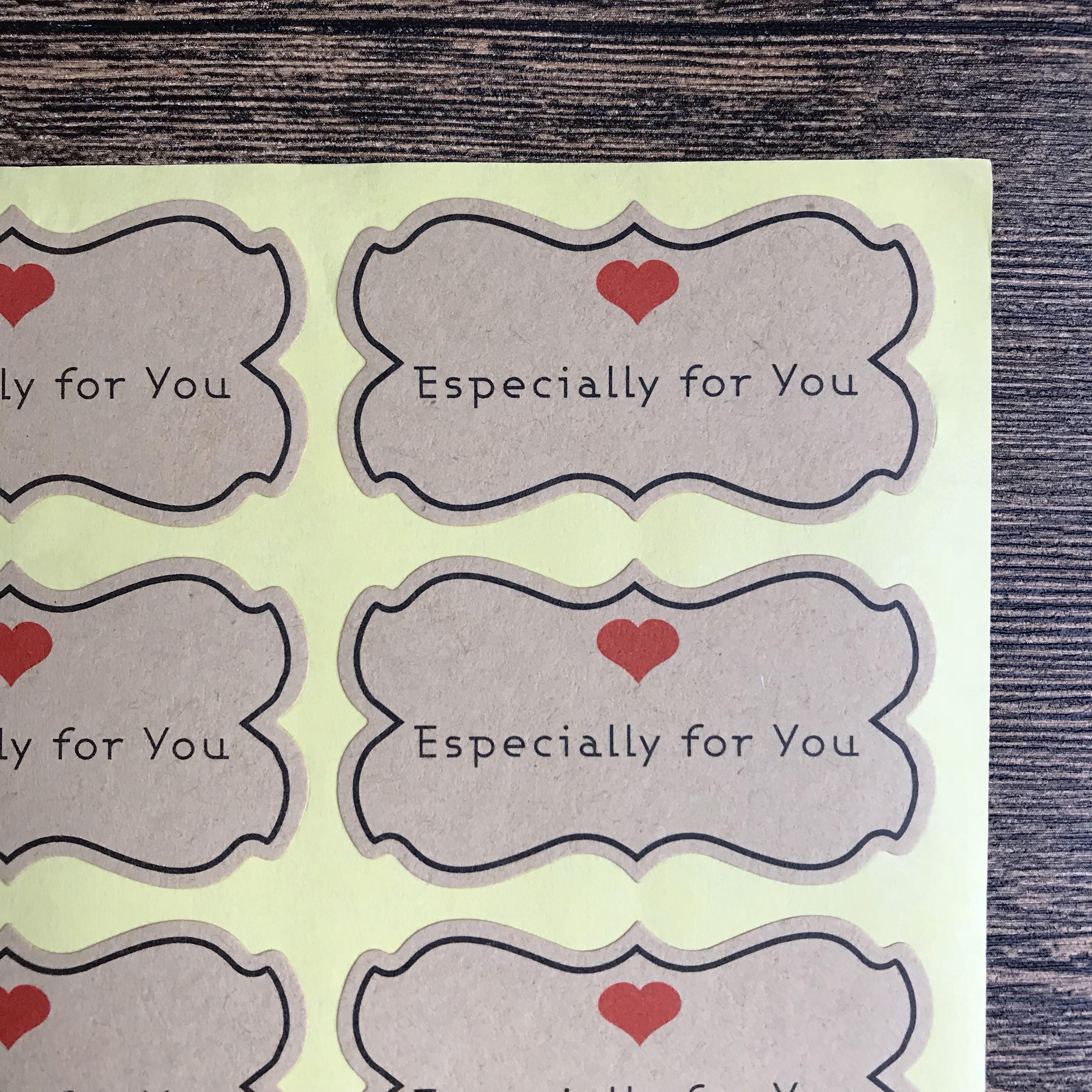 (Free Postage) 60 Kraft Stickers Especially for you Thank You, Hobbies ...