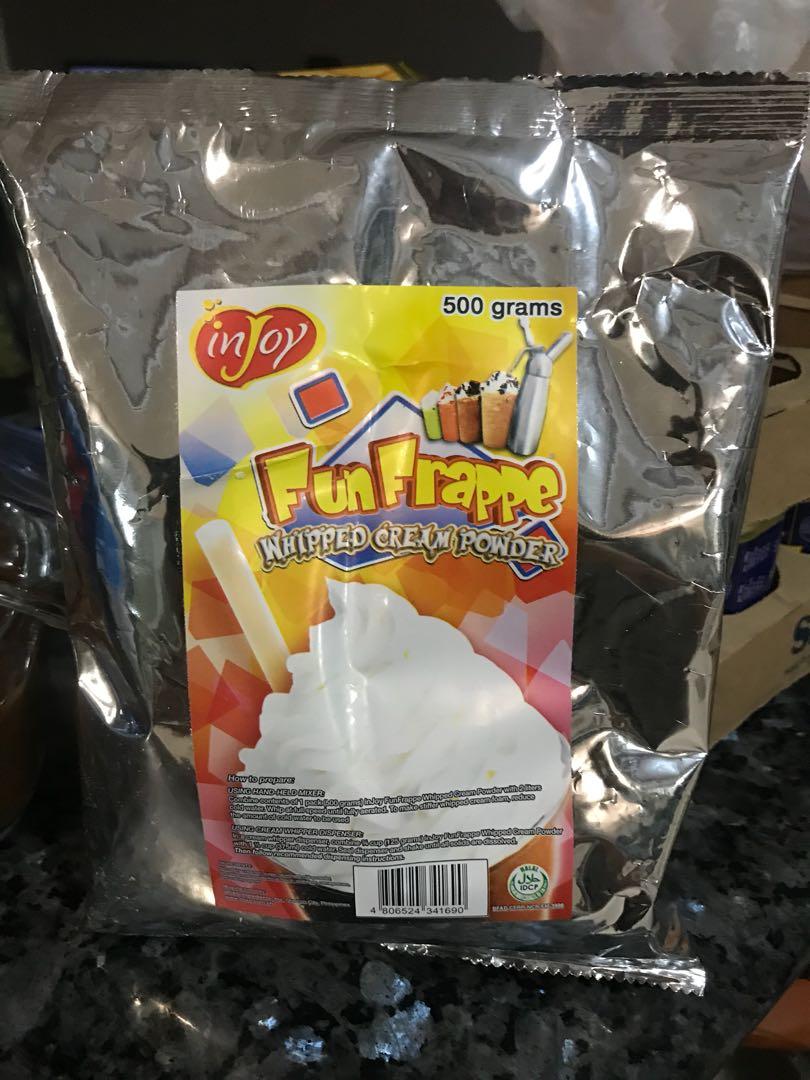 Injoy fun frappe whipped cream, Food & Drinks, Packaged & Instant Food ...