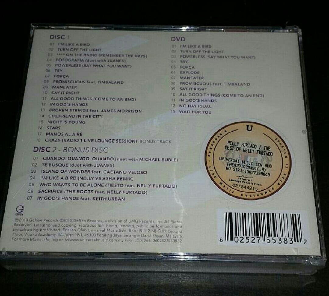NELLY FURTADO - THE BEST OF...2CD + 1DVD, Hobbies & Toys, Music & Media, CDs & DVDs on Carousell