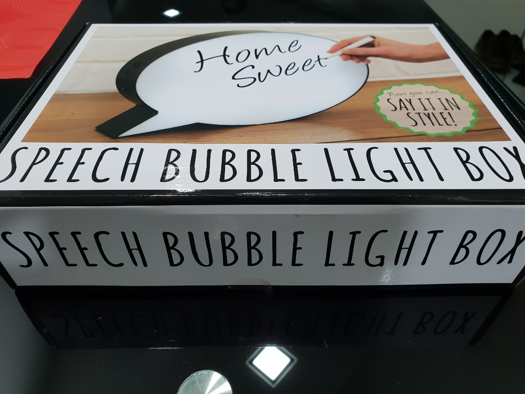 Speech Bubble Light Box, Furniture & Home Living, Lighting & Fans ...