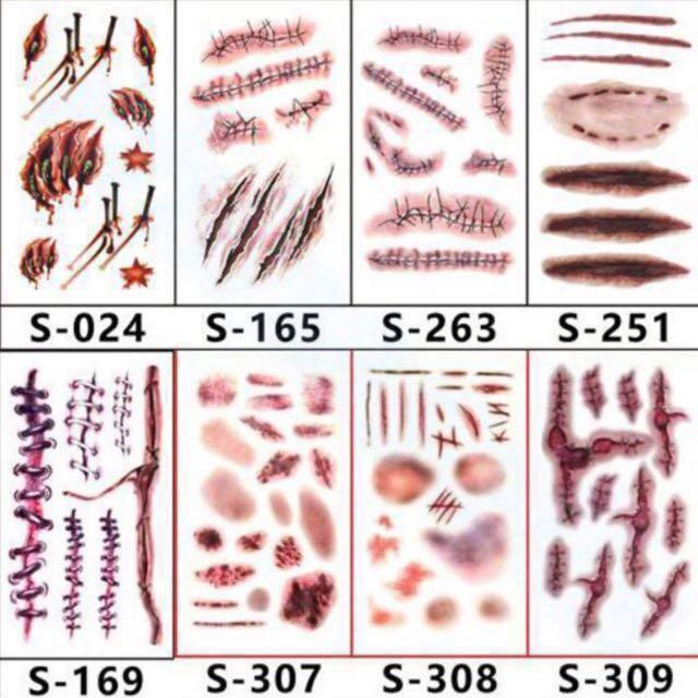 Super Realistic Halloween Horror Fake Scars Fake Wounds Fake Blood Fake ...