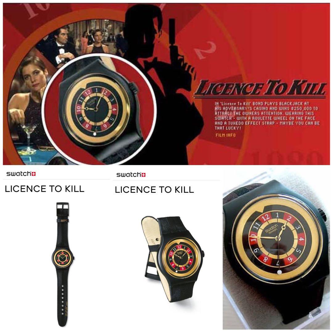 Collectible James Bond 007 (1989 Licence To Kill) Swatch Watch (Limited ...