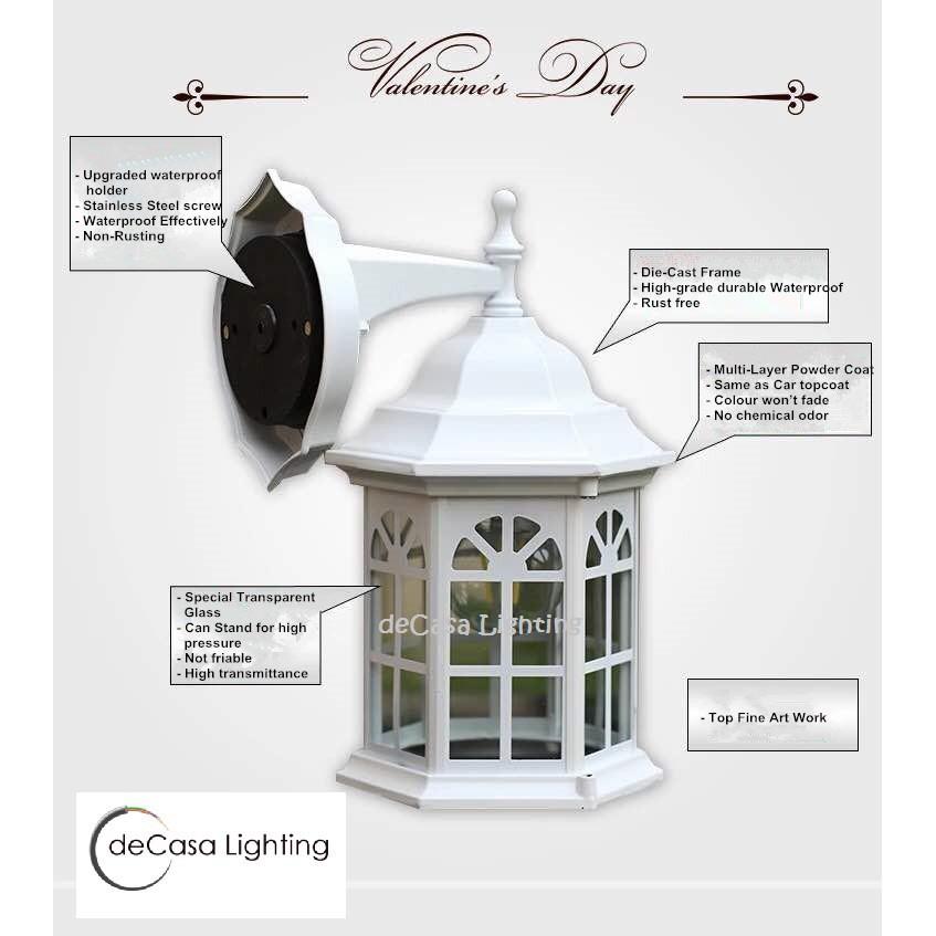 MODERN OUTDOOR WALL LIGHT LAMP WEATHER PROOF, Furniture & Home Living ...