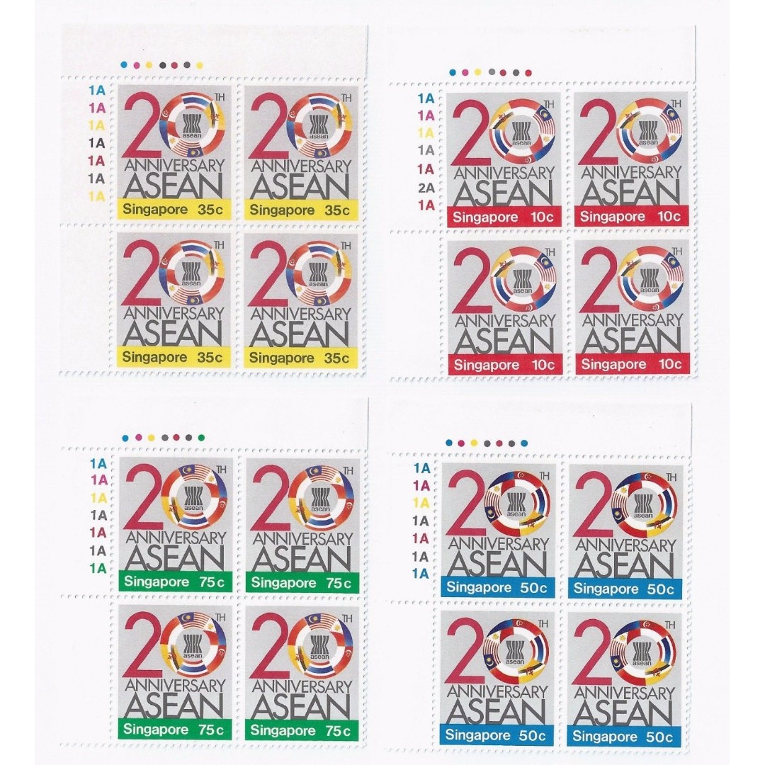 Stamps - 1987 (15/6) Singapore 20th Anniversary of ASEAN stamp set Blk ...