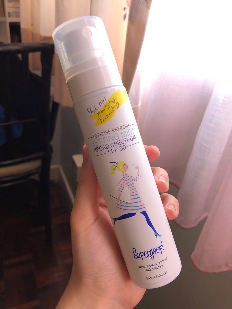 Supergoop defense refresh setting mist SPF50, Beauty & Personal Care ...