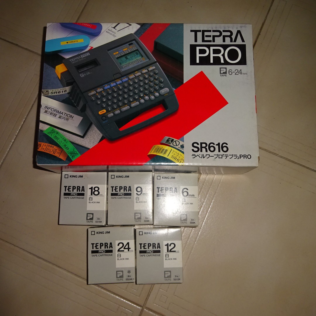 Tepra Pro Label word processor printer with 5 assorted size tapes (110V ...