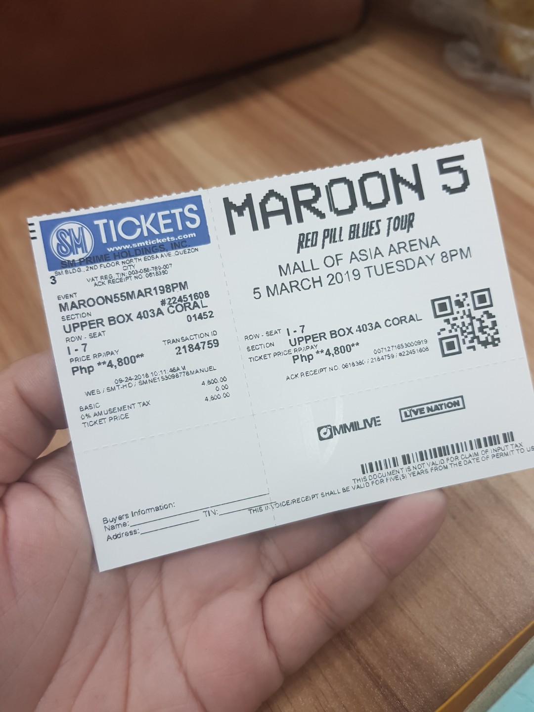 Maroon 5: Red Pill Blues Tour (2 tickets), Tickets & Vouchers, Event Tickets on Carousell