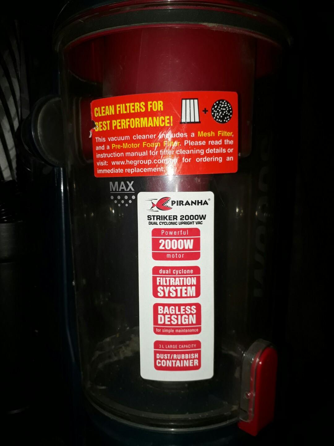 Piranha Upright Vacuum Cleaner, TV & Home Appliances, Kitchen ...