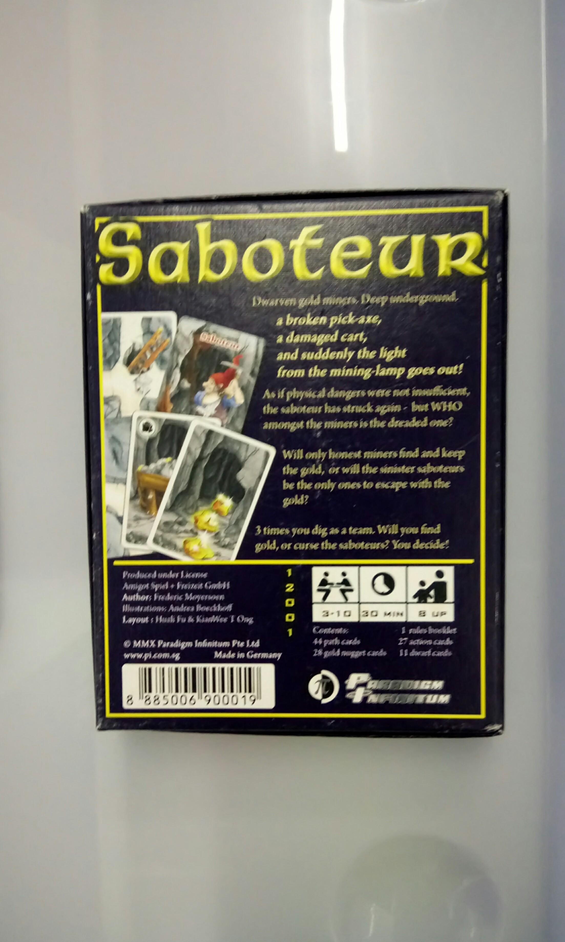 Saboteur Card Game, Hobbies & Toys, Toys & Games on Carousell
