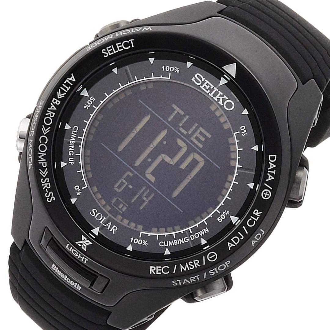 SBEL005 SBEL005J Brand New Seiko Prospex Alpinist JDM Solar 100M Alarm 100% Original Black Dial ...