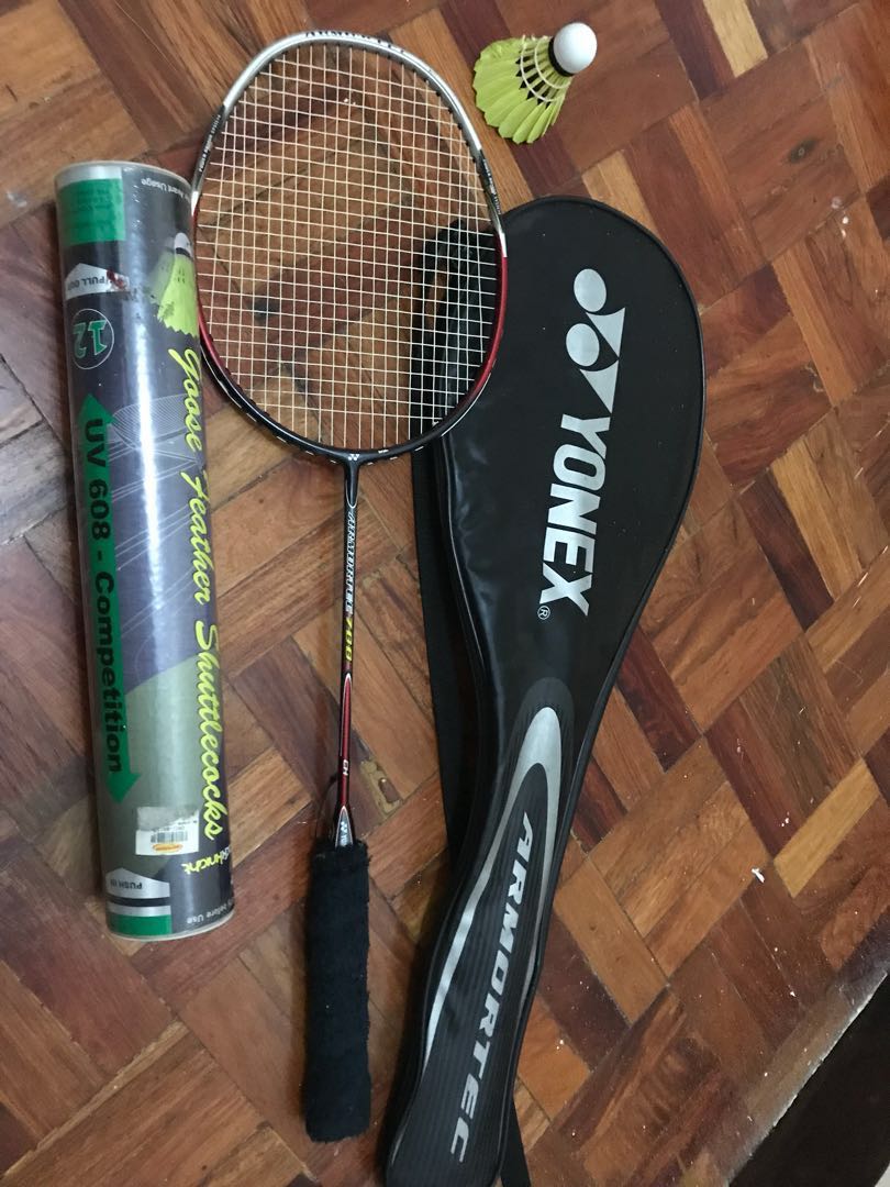 Yonex armortec titanium badminton racket, Sports Equipment, Fishing on ...