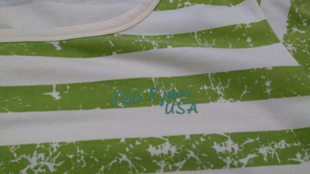 CLUB R JEANS Light Yellow and Yellow-Green Striped Top, Women's Fashion ...
