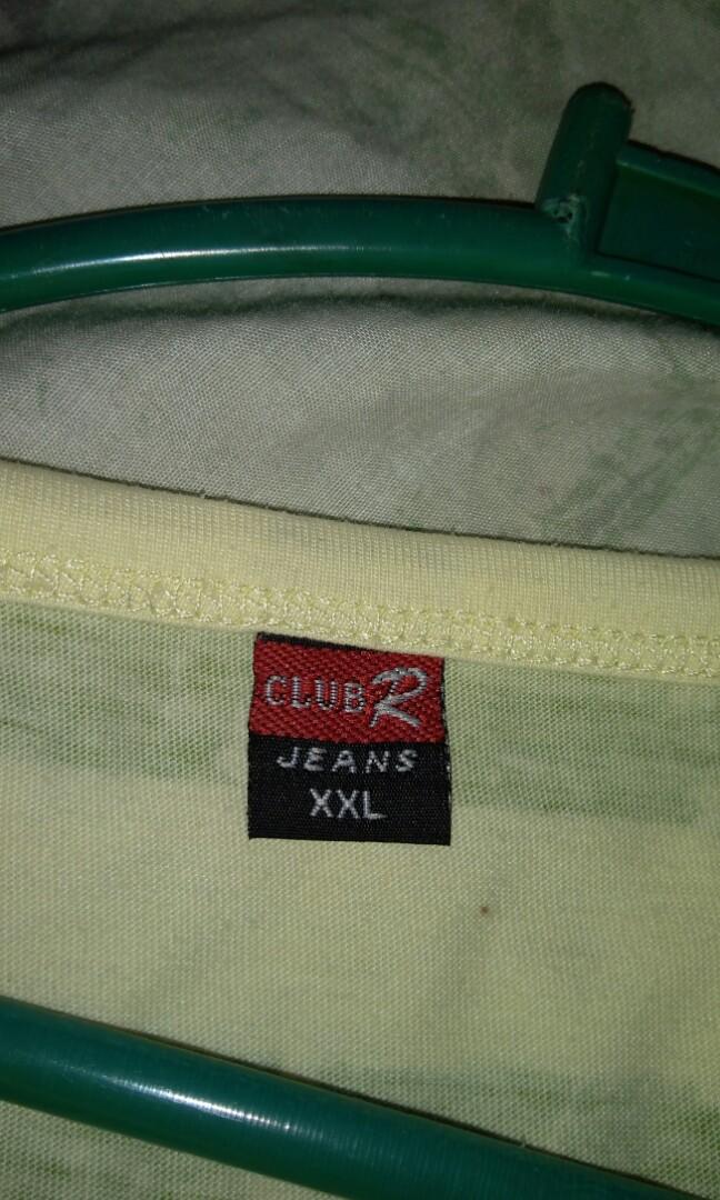 CLUB R JEANS Light Yellow and Yellow-Green Striped Top, Women's Fashion ...