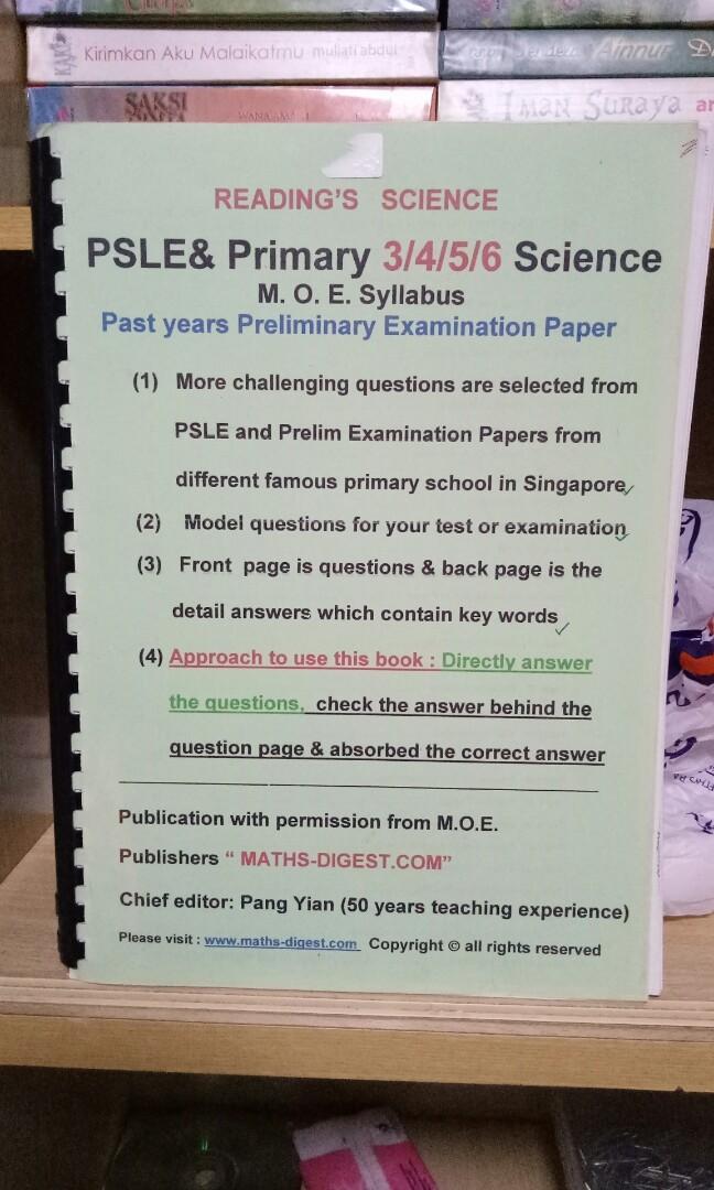 maths science psle past years prelim papers.$15 per booklet, Hobbies ...