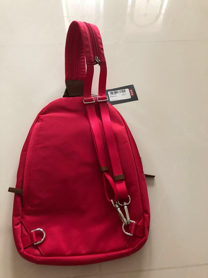 New Red Colour Tumi Convertible Backpack/Sling Bag, Women's Fashion ...