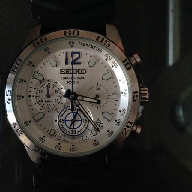 SEIKO Chronography Watch 100m Japan Movement, Furniture & Home Living ...