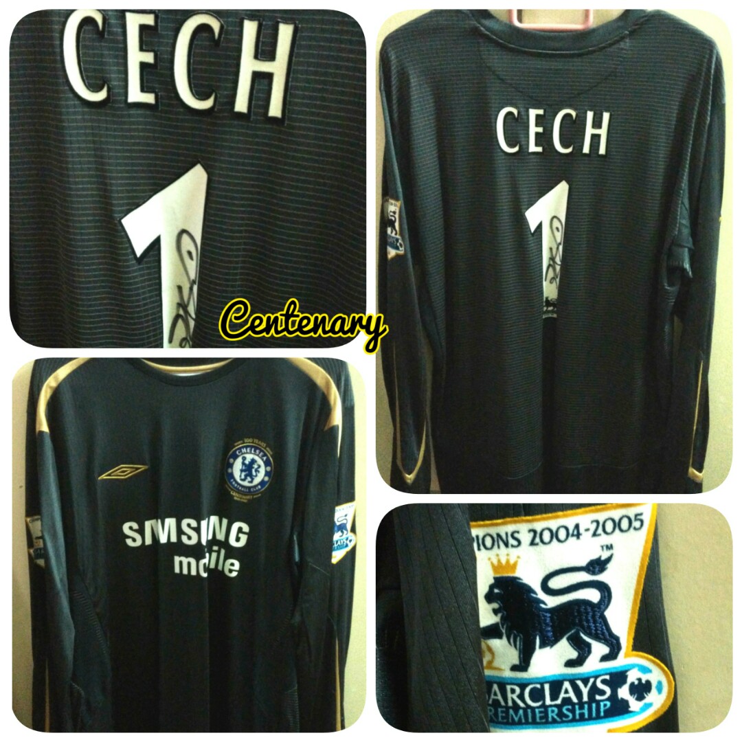 Signed Cech 1 Chelsea Umbro Centenary Home Goalkeeper Kit Jersey 2005 ...