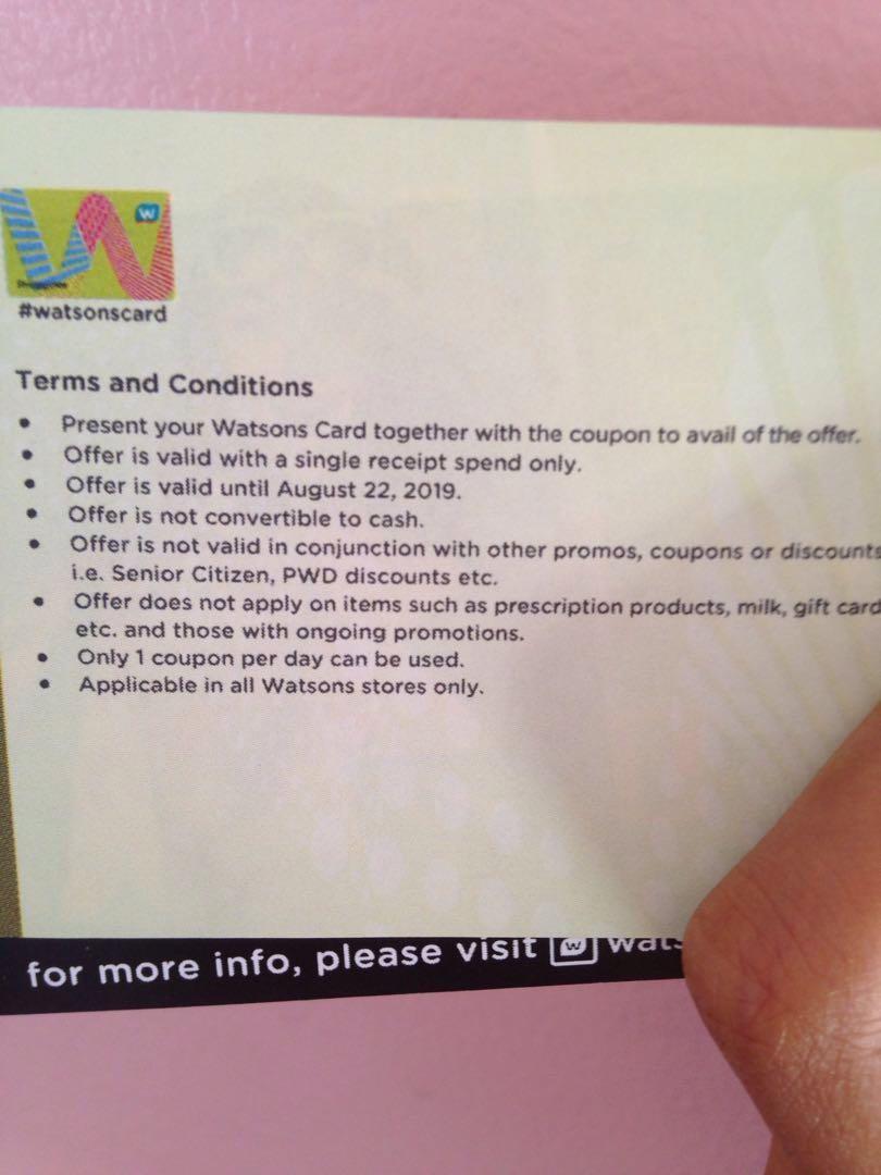 WATSONS VOUCHER, Tickets & Vouchers, Vouchers on Carousell