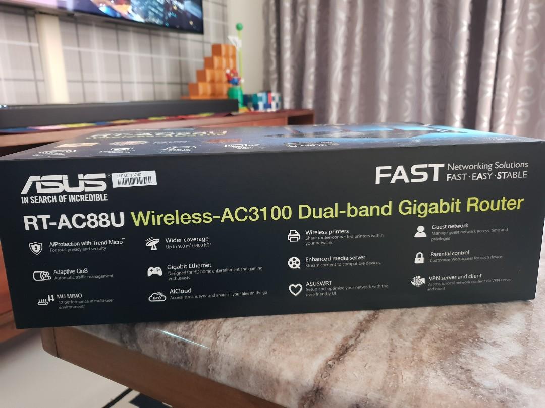 Asus RT AC88U AC 3100 Dual-band Gigabit Router, Computers & Tech, Parts ...