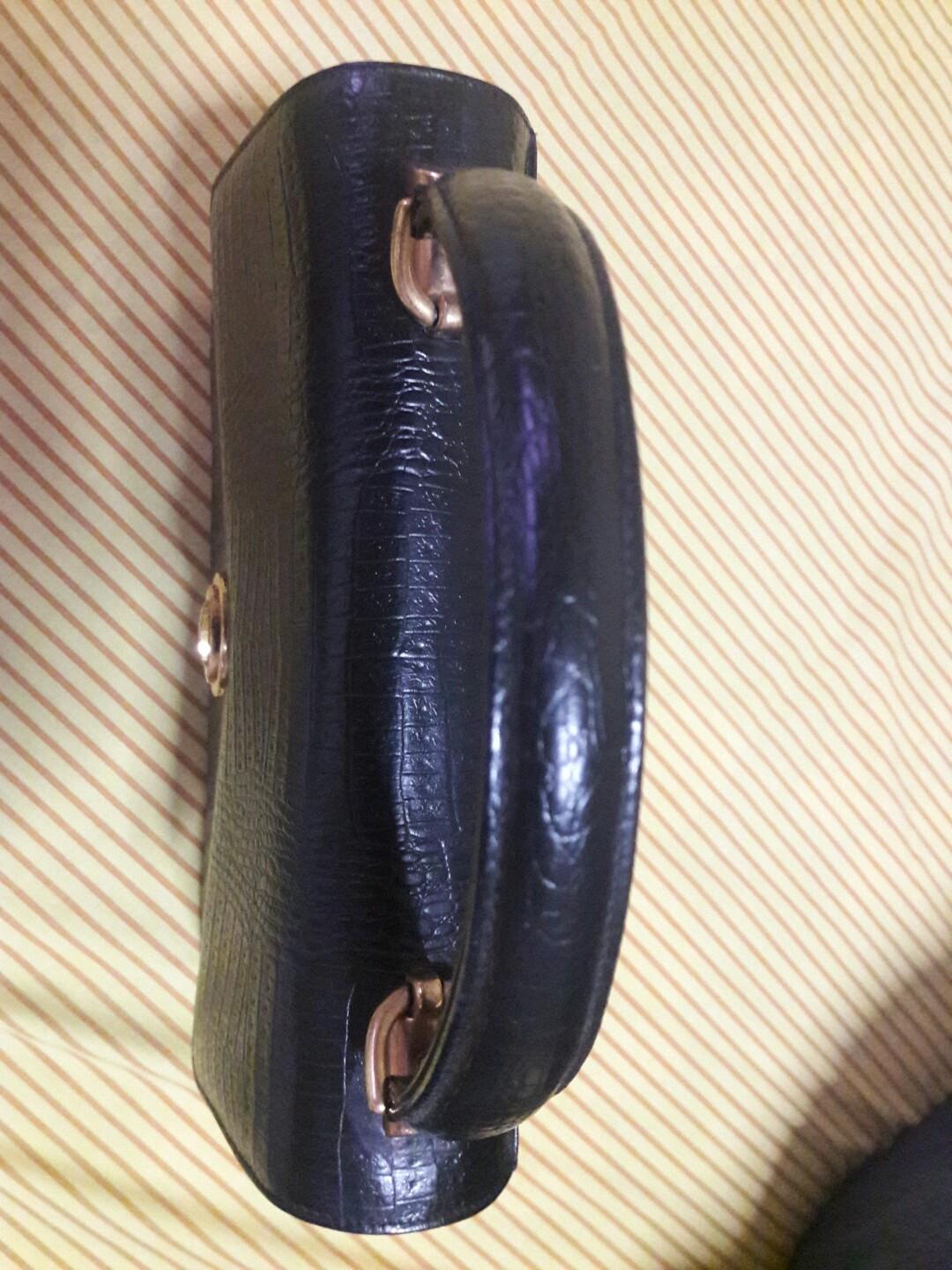 Esquire Collection Genuine Leather Top Handle Black Bag, Luxury, Bags ...