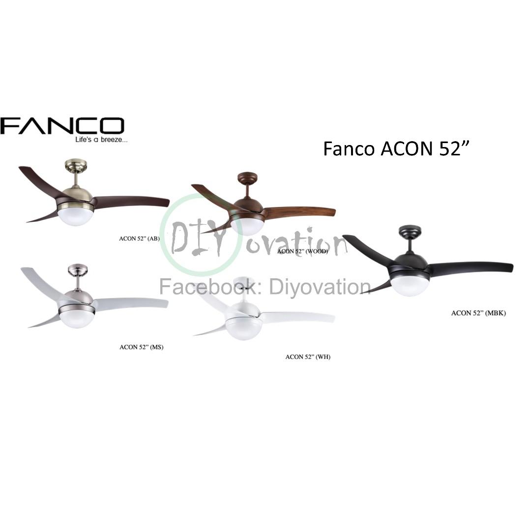 [Fanco] Acon Ceiling Fan with LED light and installation, Furniture ...