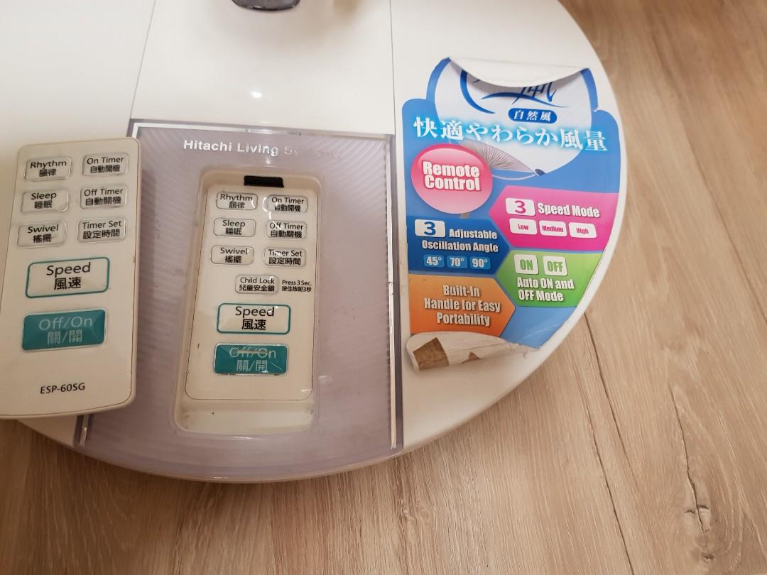 Hitachi 12inchesTatami Stand Fan ESP-60SG with remote control ...