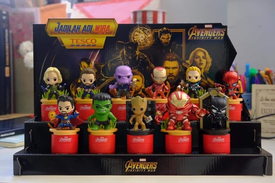 Marvel tesco complete set 11pcs & stand display, Hobbies & Toys ...