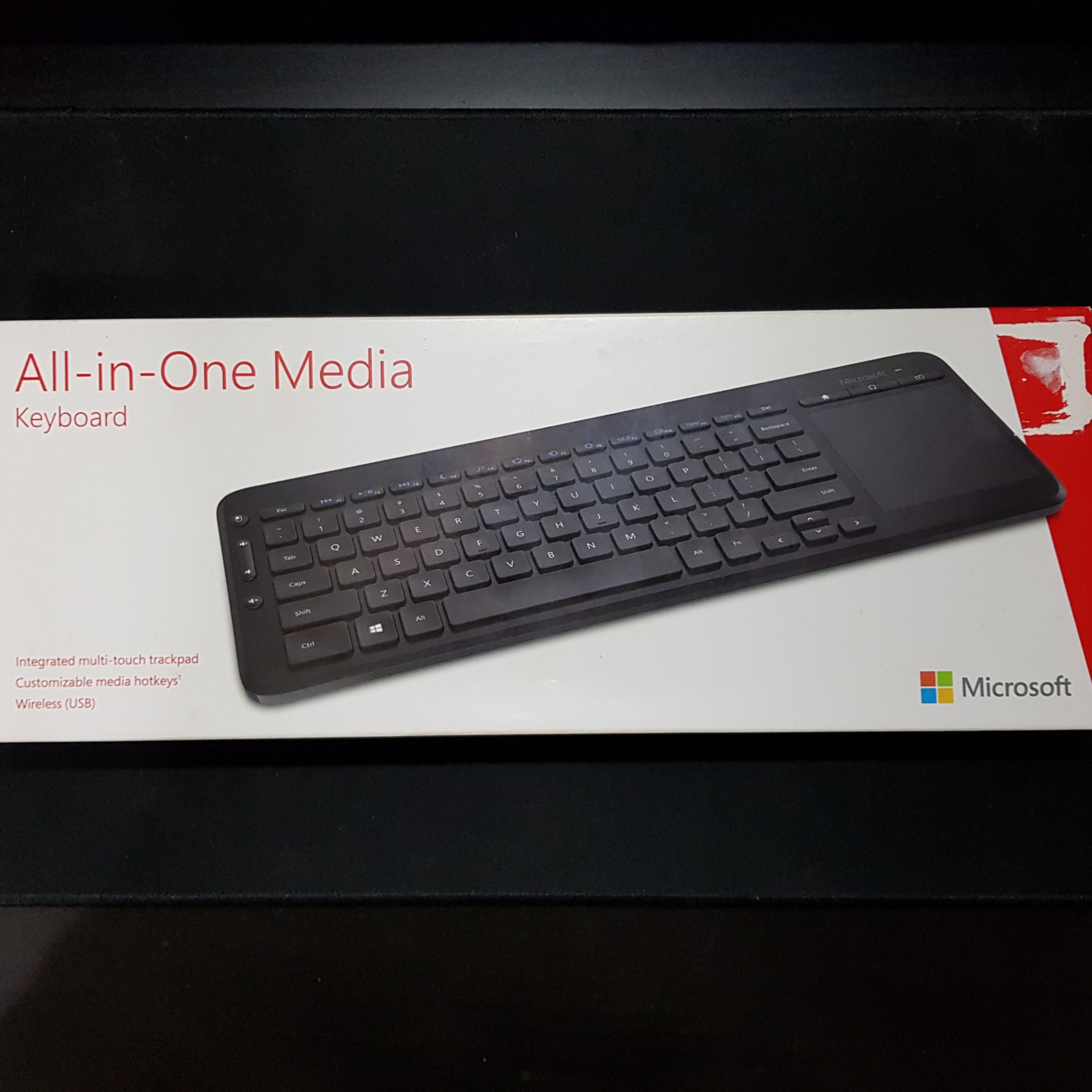 Microsoft all-in-one wireless media keyboard, Computers & Tech, Parts ...