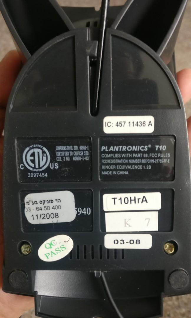 Plantronics T10 single line headset telephone dial key pad full set ...