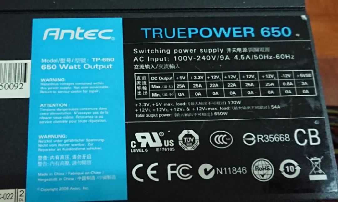 *Please read description* Selling Antec Truepower 650w PSU TP-650, Computers & Tech, Parts ...