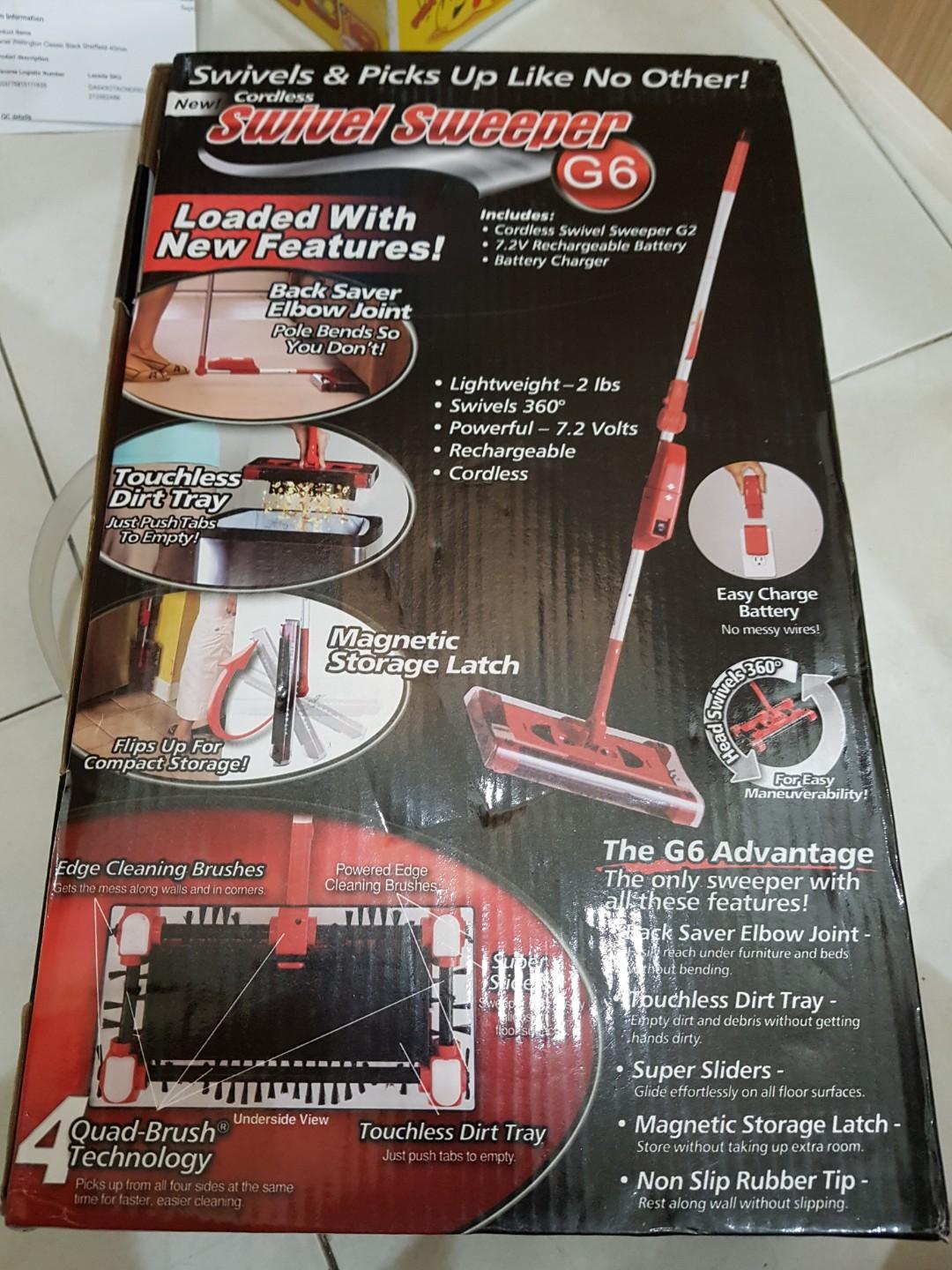 Swivel sweeper G6 with extra rechargeable battery, Health & Nutrition ...