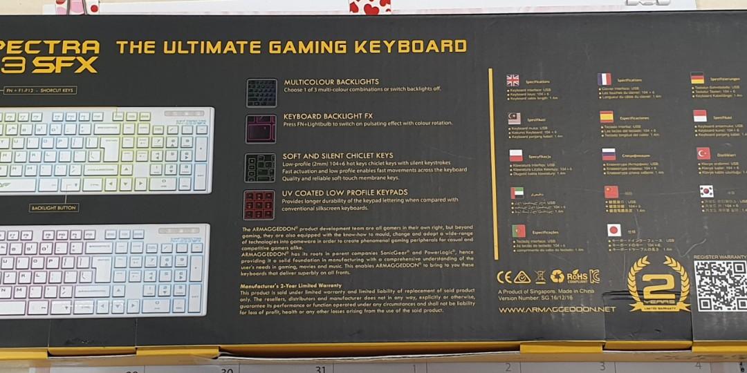 BNIB Gaming Keyboard AK-333 SFX, Computers & Tech, Parts & Accessories ...