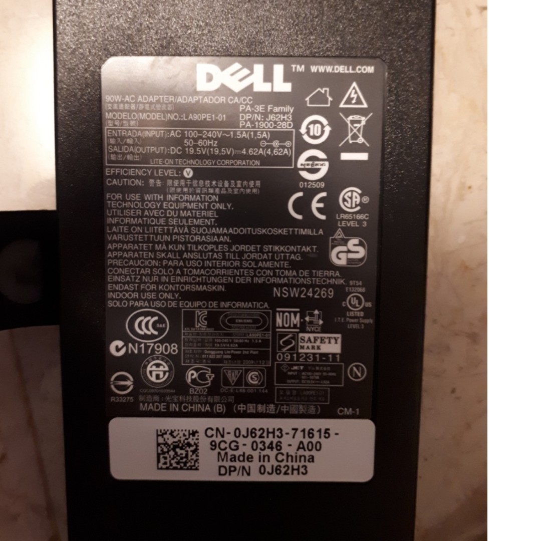 Dell 90W laptop adaptor PA-3E Family, Computers & Tech, Parts ...