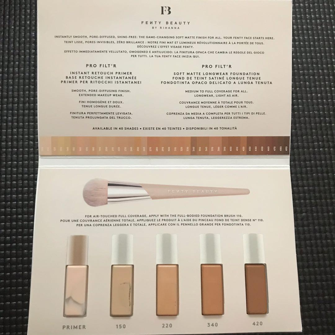 Fenty Beauty Pro Filter Primer and foundation sample pack, Beauty ...