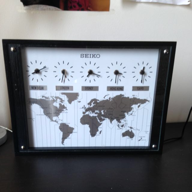 Seiko World Clock, Furniture & Home Living, Home Decor, Clocks on Carousell
