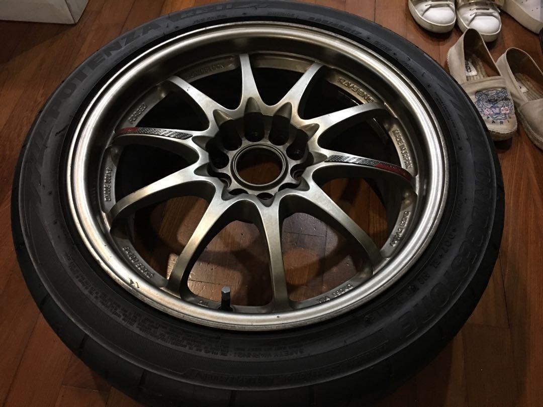 Selling Original 2x CE28 Genesis Rims with RE11 tyre, Car Accessories ...