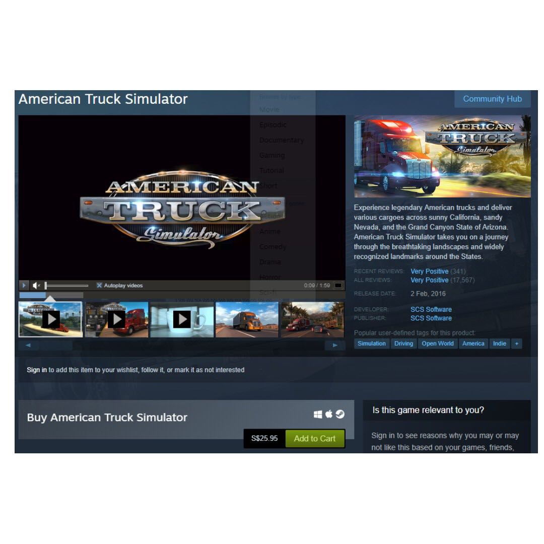 American Truck Simulator STEAM KEY, Hobbies & Toys, Toys & Games on ...